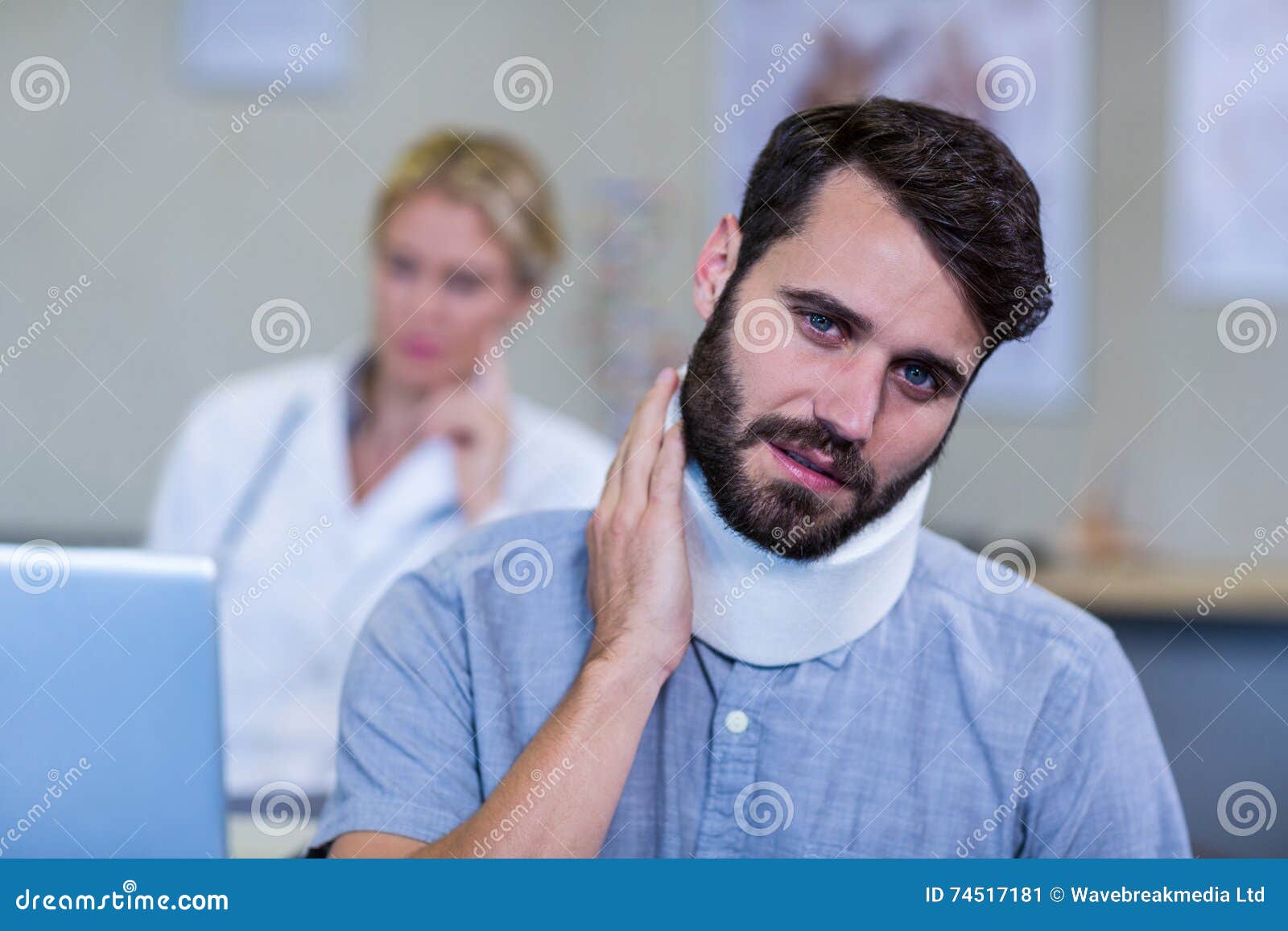 Patient with a Cervical Collar Stock Image - Image of portrait, collar ...