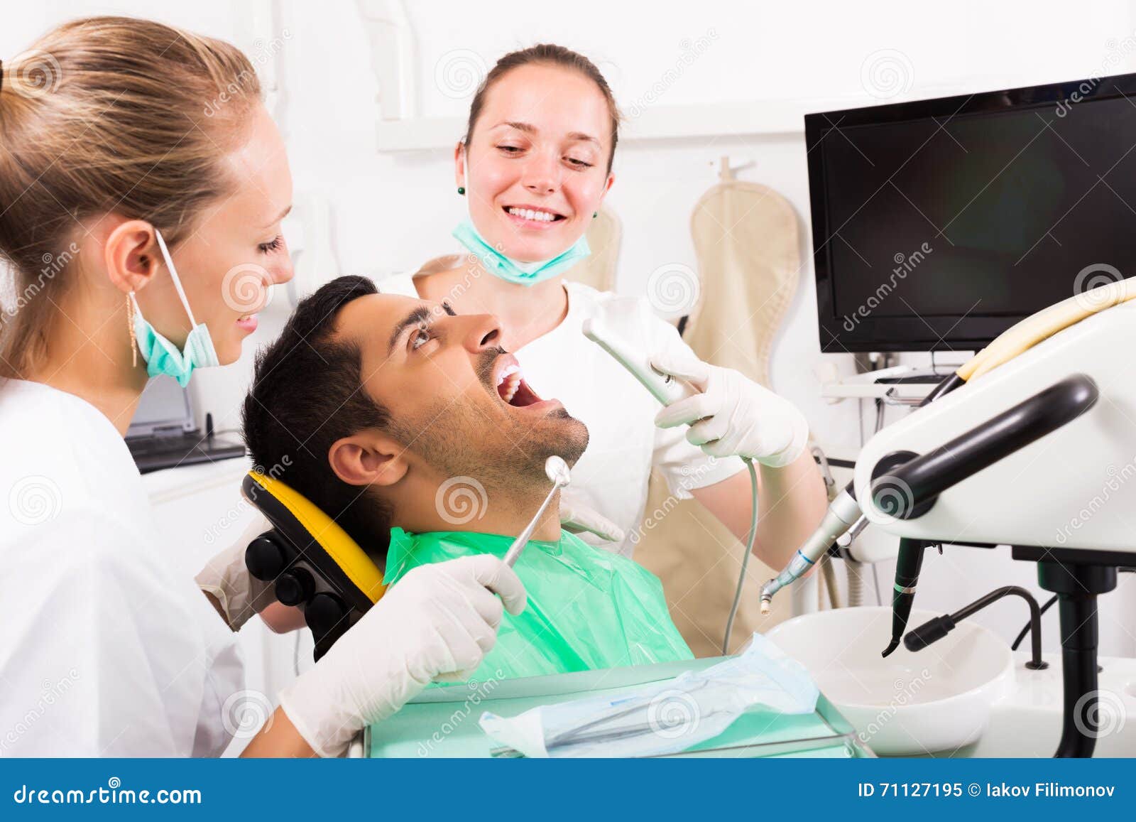 Patient checking the teeth stock image. Image of hospital - 71127195