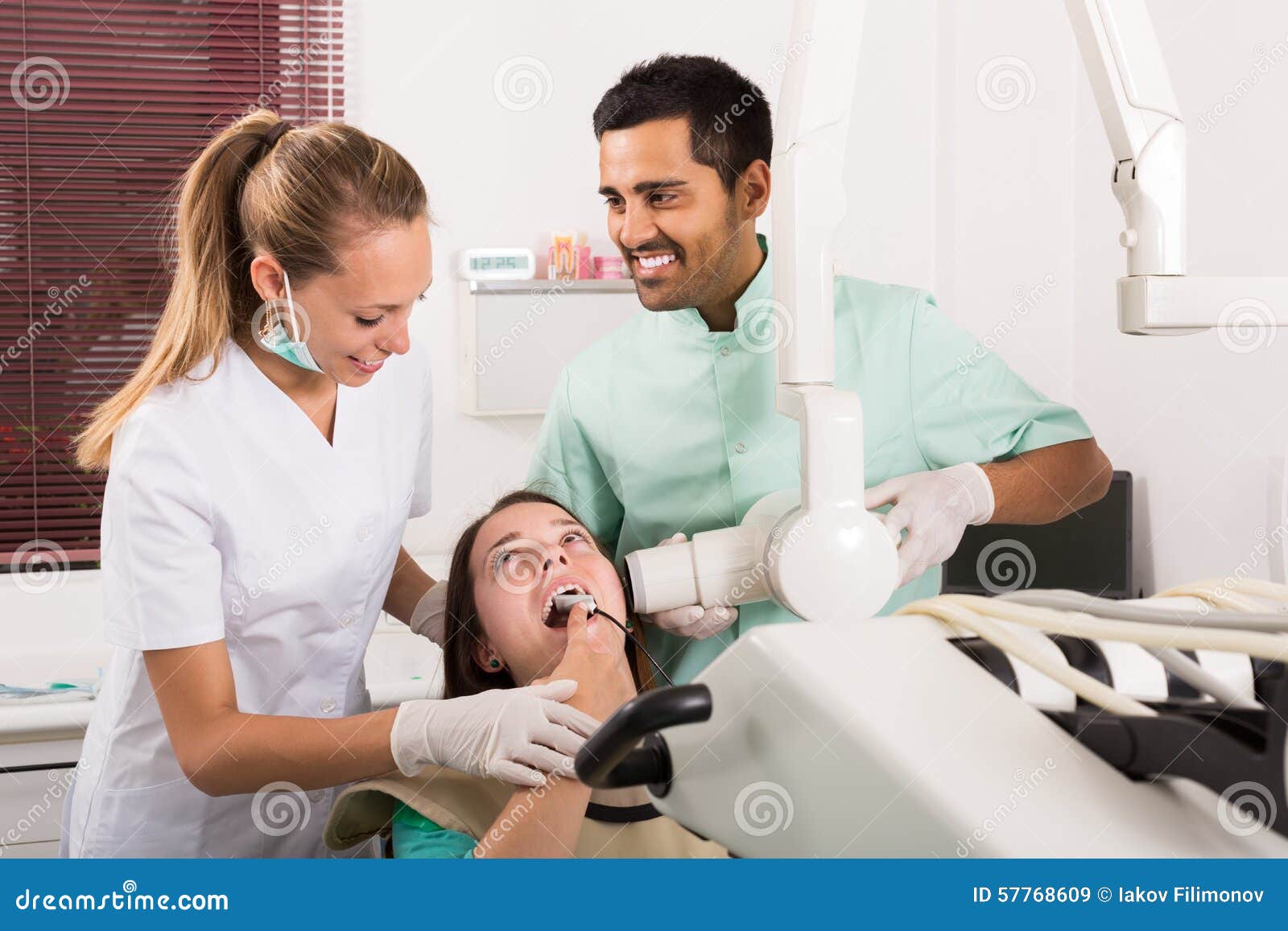 Patient Checking the Teeth an Digital Xray Stock Image - Image of ...