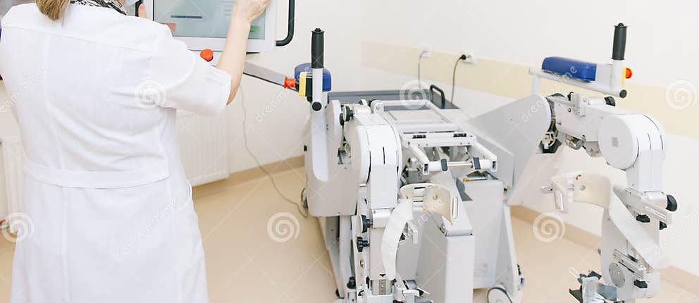 Patient on Continuous Passive Range of Motion Machines. Device To ...