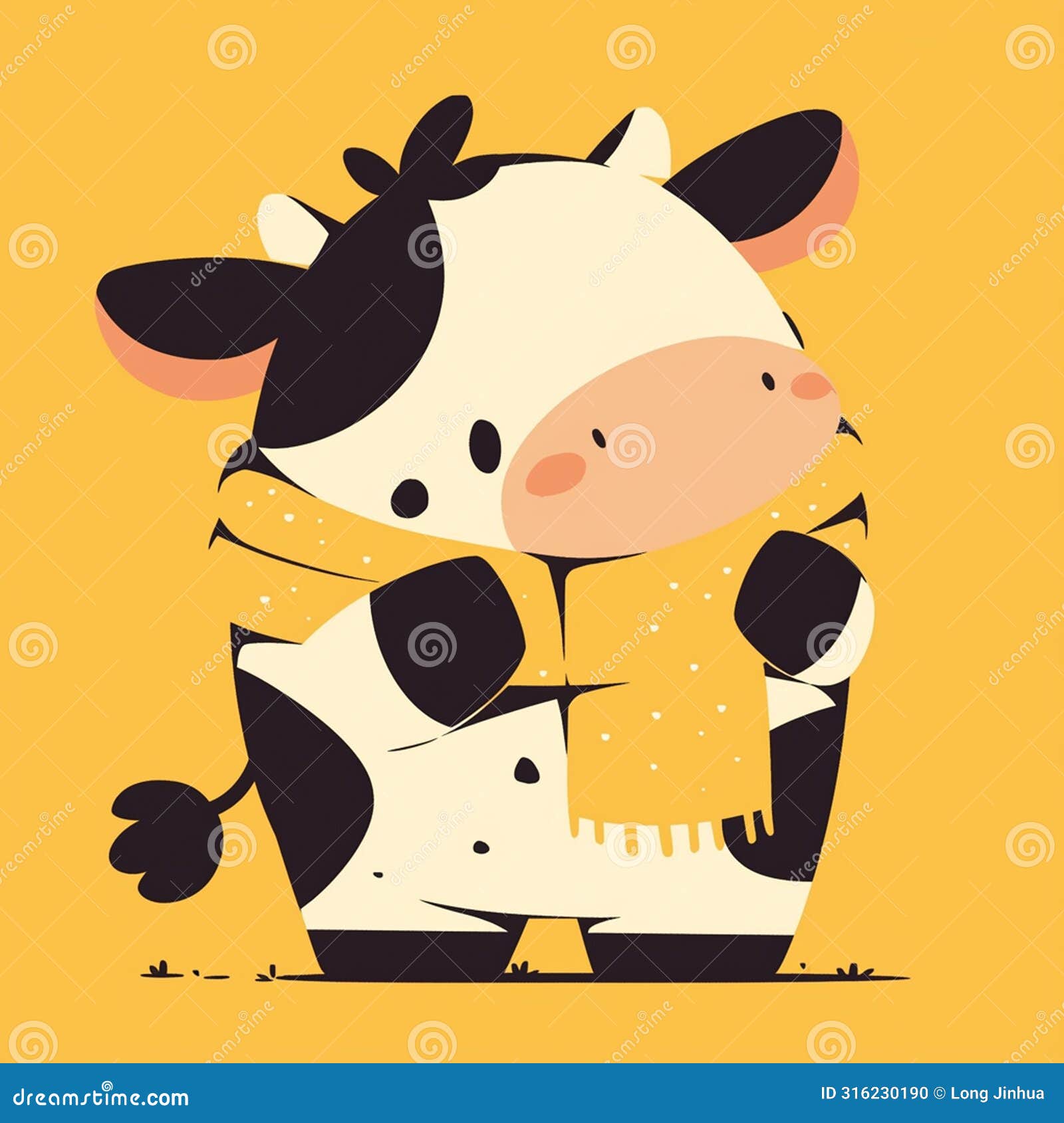 A Patient Cow Writer Cartoon Style Stock Vector - Illustration of ...