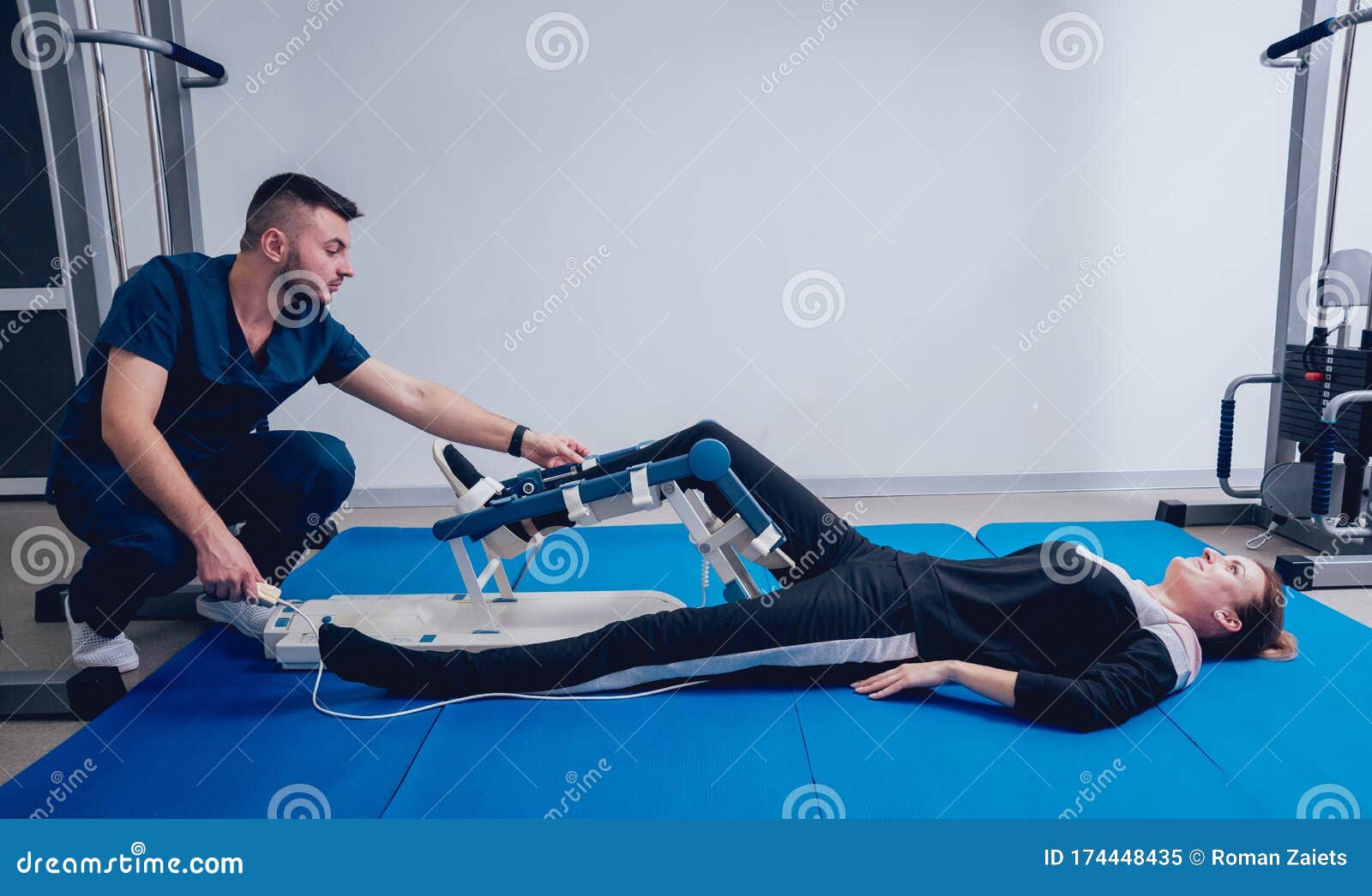 Patient on CPM Machines. Continuous Passive Range of Motion Stock Image ...