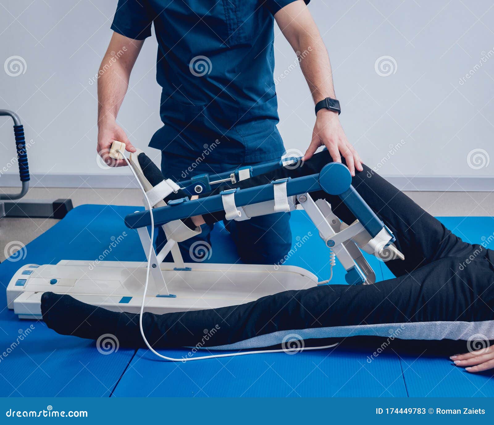 Patient On Cpm Machines Continuous Passive Range Of Motion Royalty