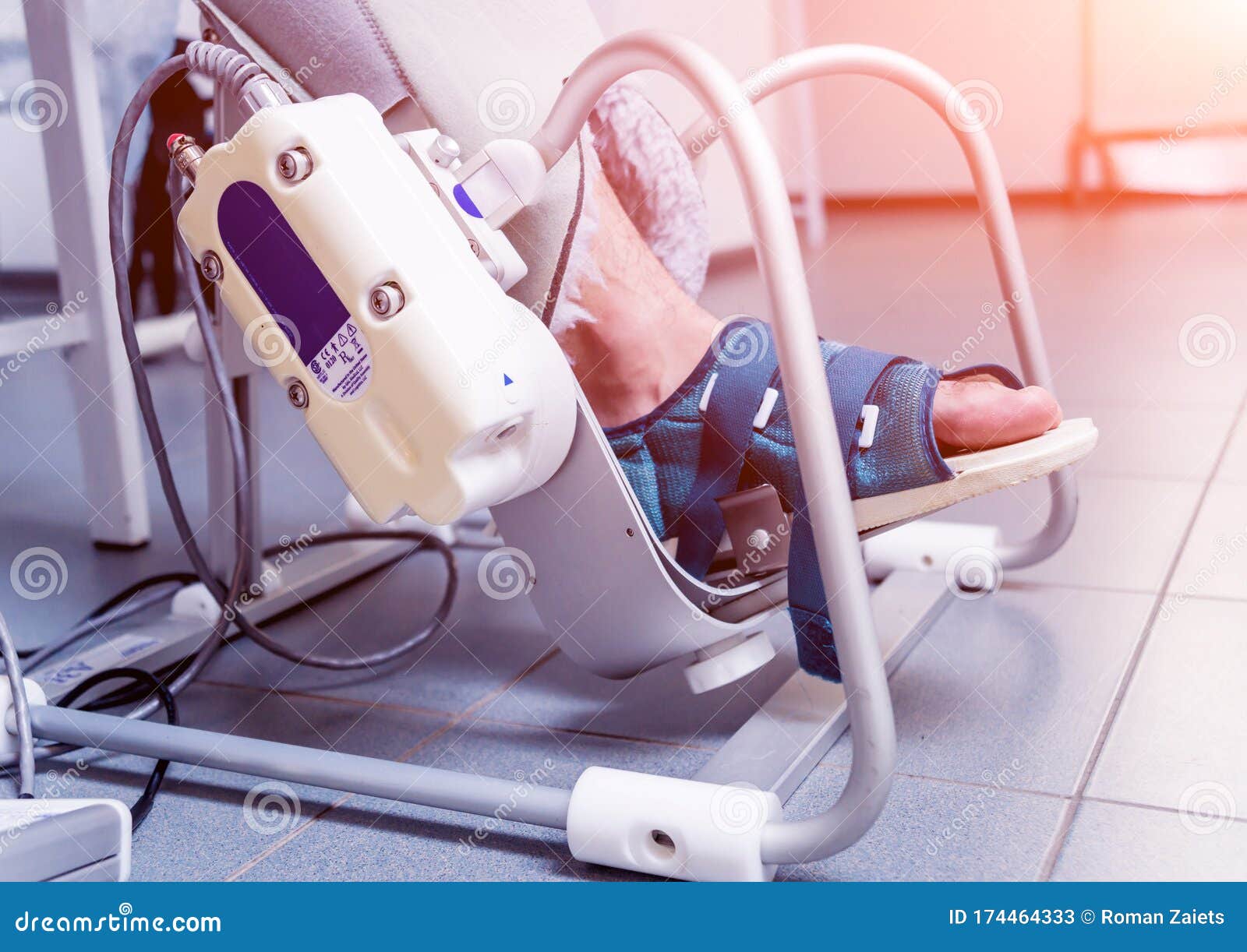 Patient on CPM Machines, Continuous Passive Range of Motion. Stock ...