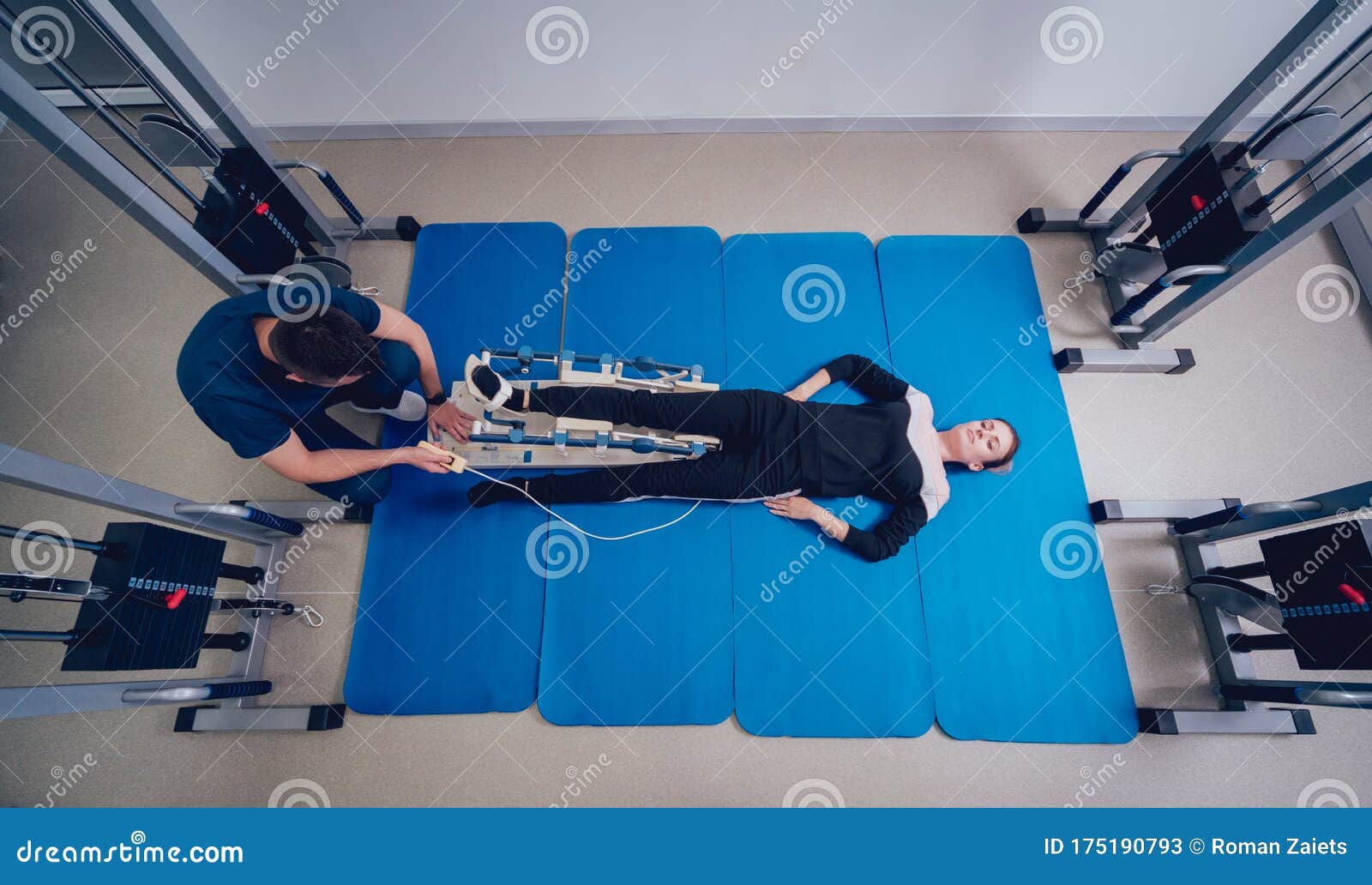 Patient on CPM Machines. Continuous Passive Range of Motion Stock Image ...