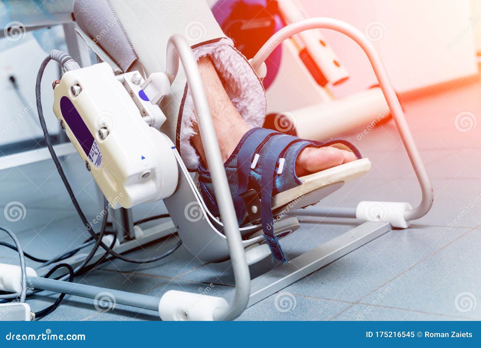Patient on CPM Machines, Continuous Passive Range of Motion. Stock ...