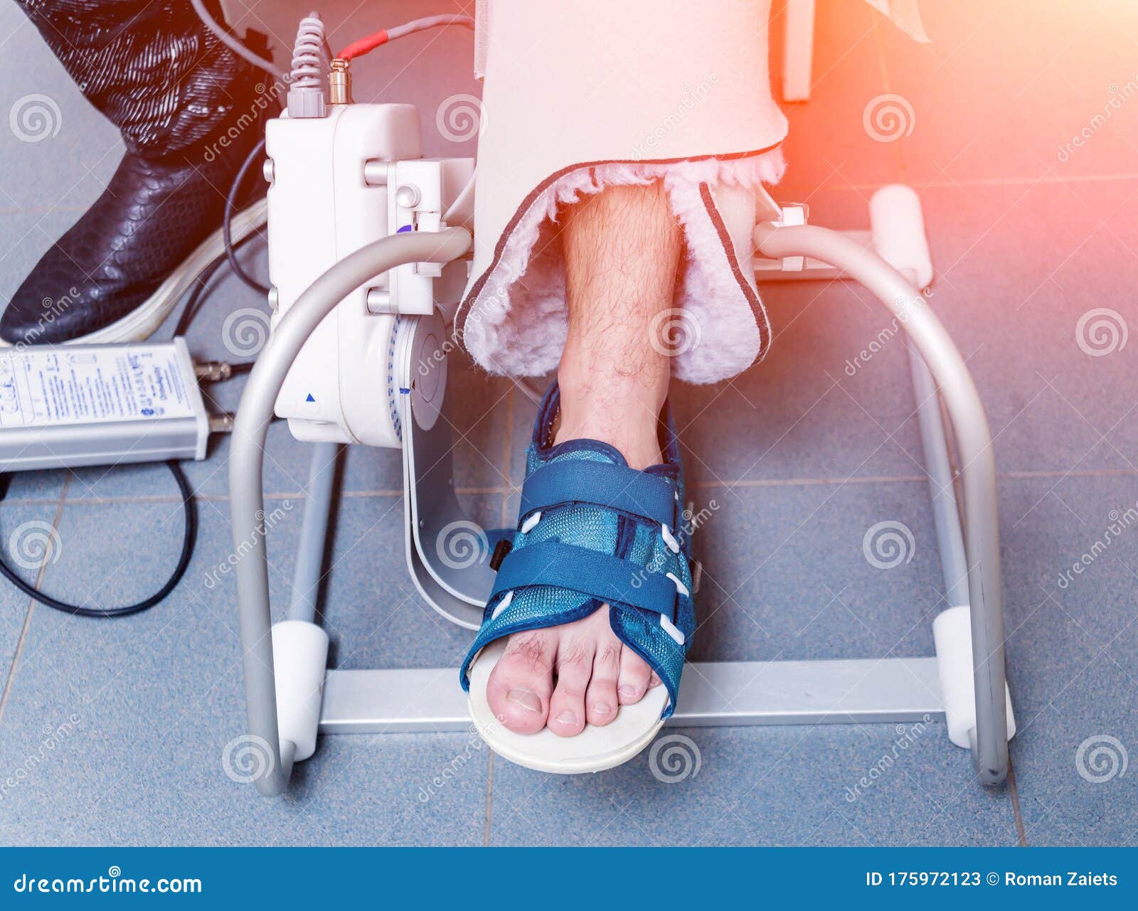 Patient on CPM Machines, Continuous Passive Range of Motion. Stock ...