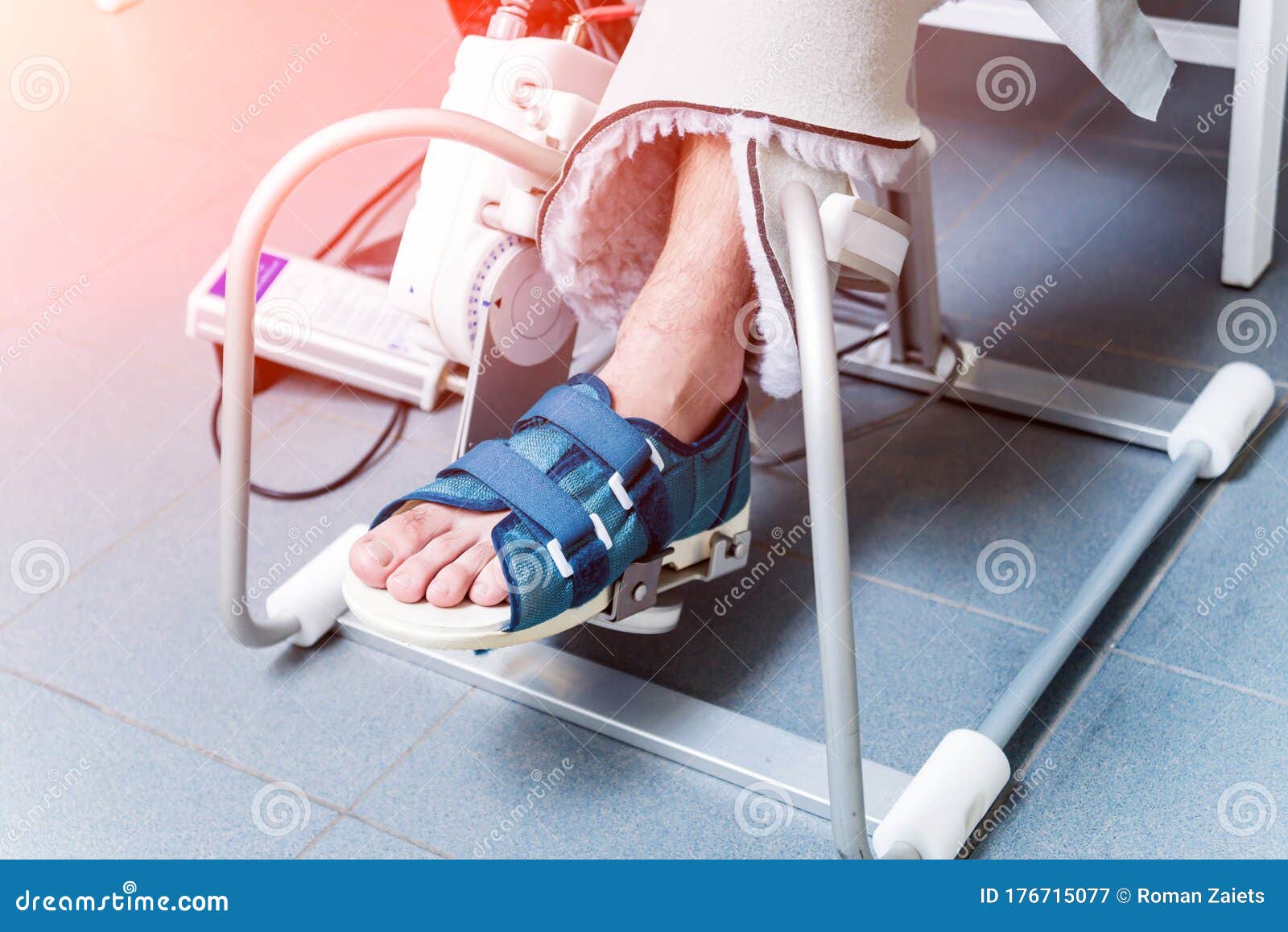 Patient on CPM Machines, Continuous Passive Range of Motion. Stock ...