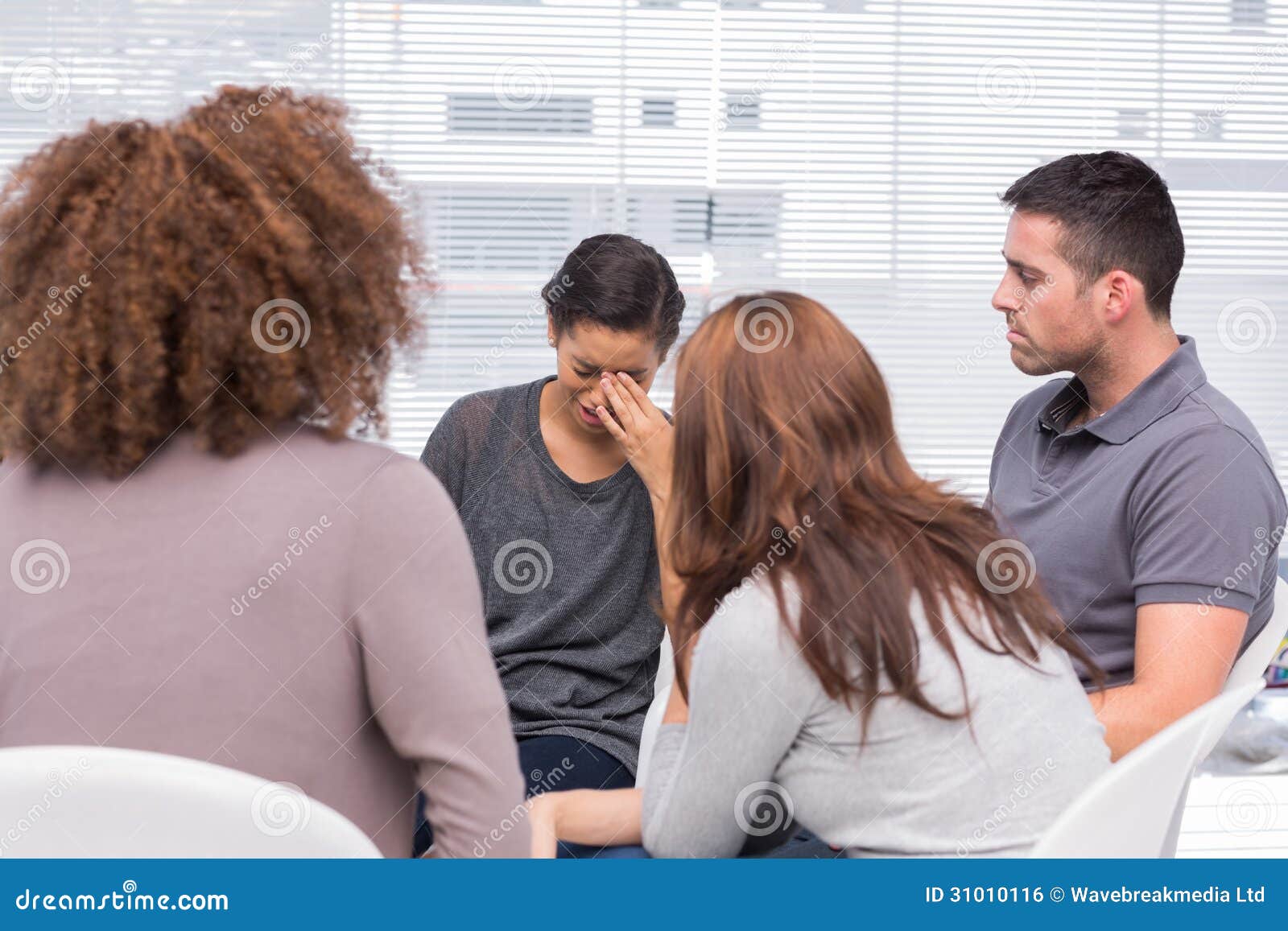 Patient Crying during a Group Session Stock Photo - Image of counselor ...