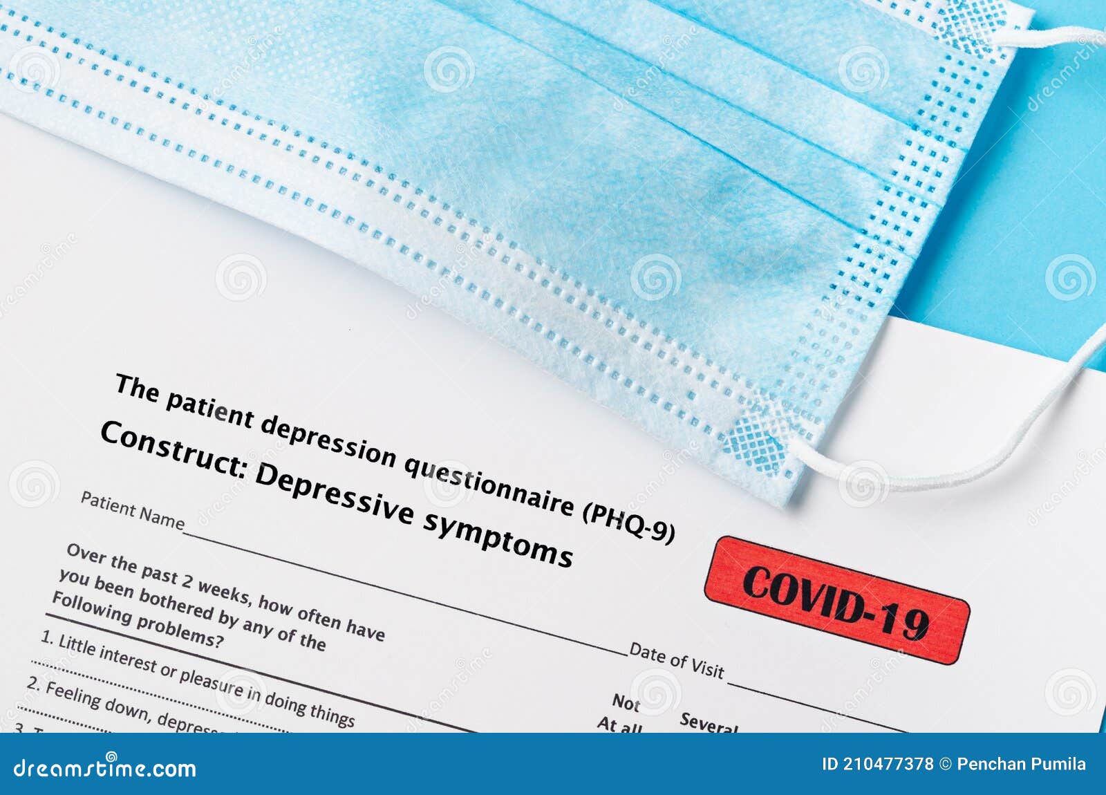 The Patient Depression Questionnaire PHQ-9 Form for COVID-19 Stock ...