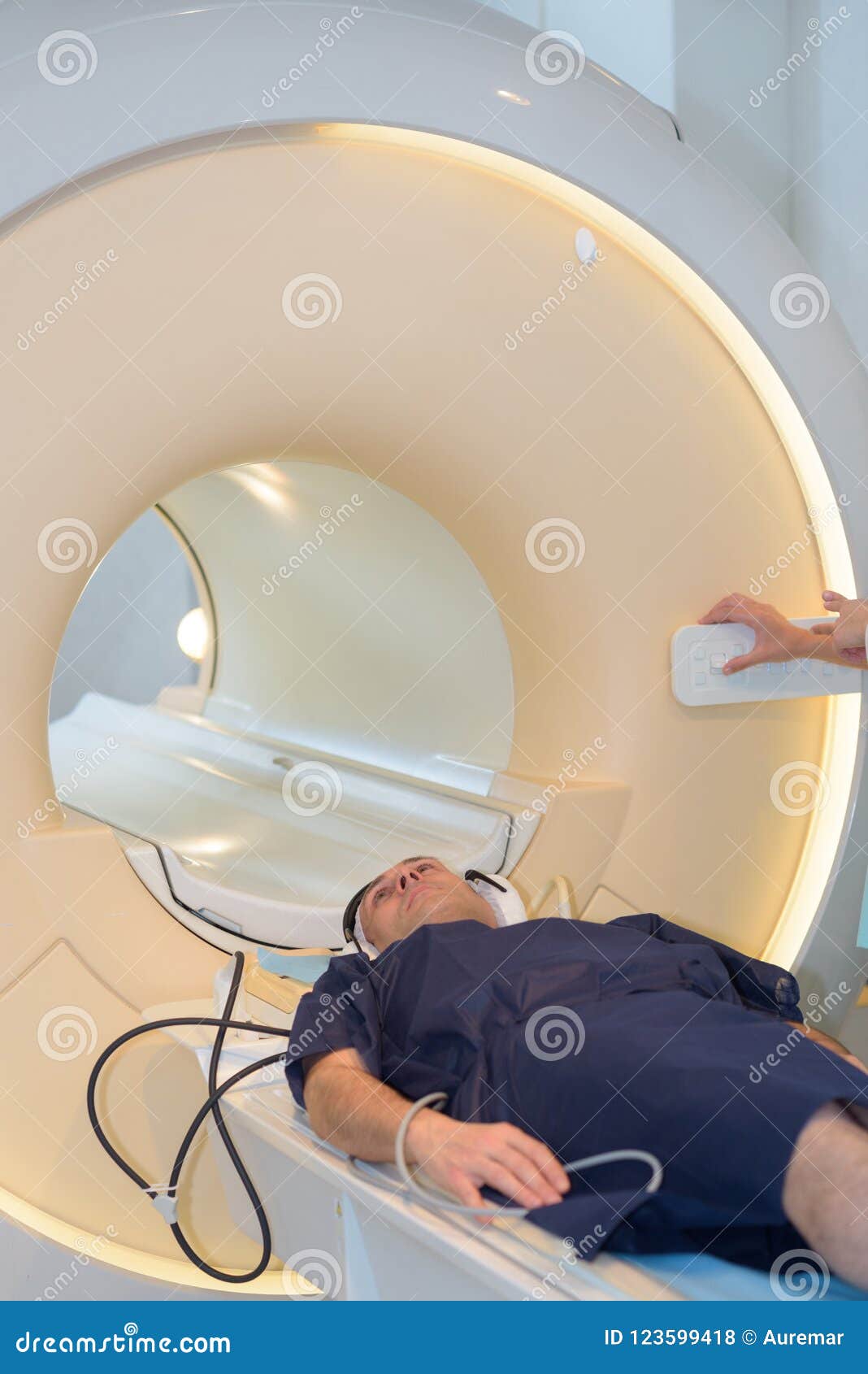 Patient and Doctor Ready To Do Cat Scan Stock Photo - Image of bench ...