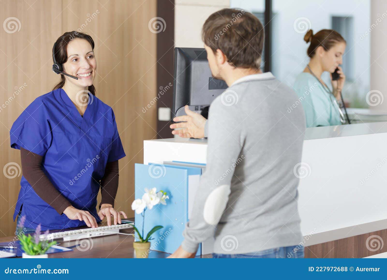 Patient at Doctors Reception Stock Photo - Image of reception, office ...