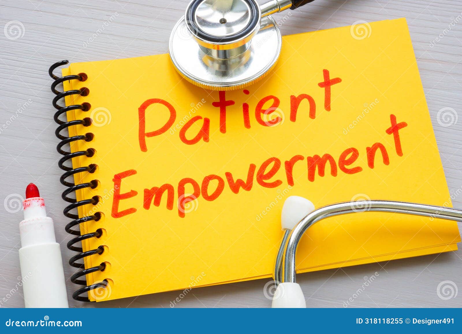 Patient Empowerment Concept. Note on Notepad and Stethoscope. Stock ...