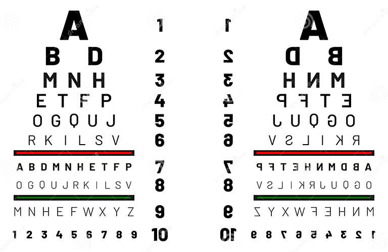 Patient Eye Exam Chart. Eye Test Chart Stock Vector - Illustration of ...
