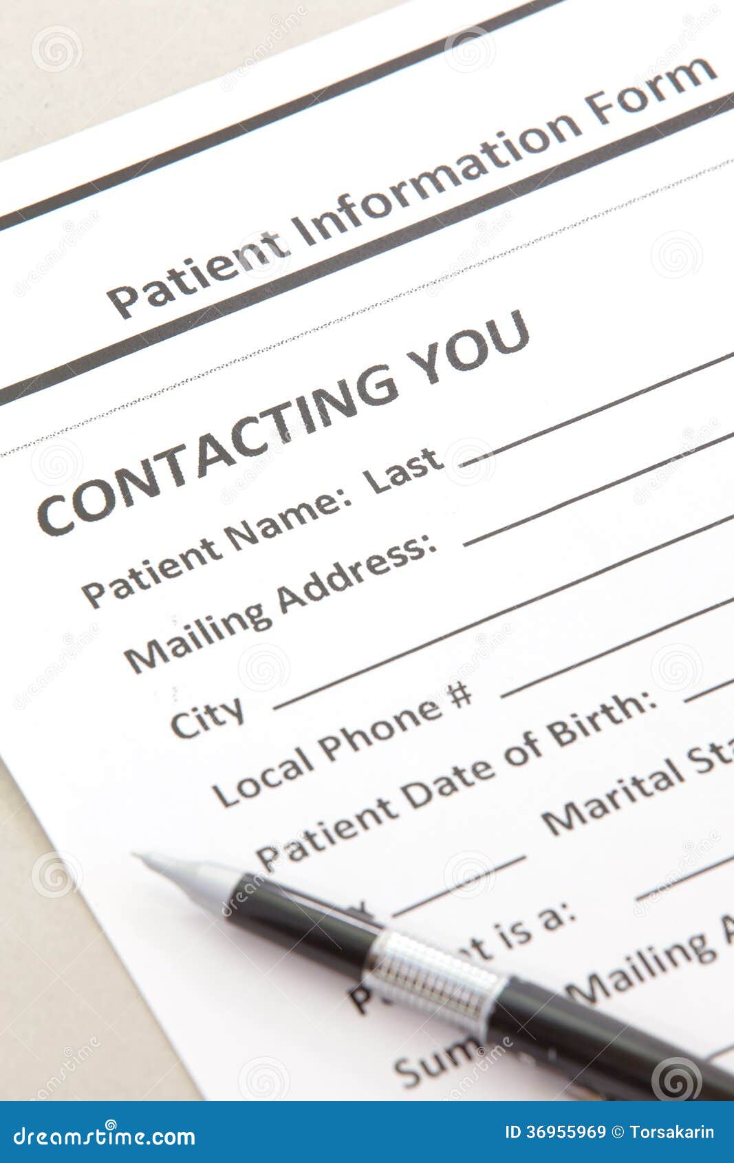Patient Form stock image. Image of clinic, data, paper - 36955969