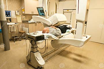 Patient Gamma Camera Bone Scan Stock Photo - Image of lying, camera ...