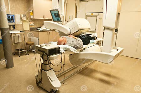 Patient Gamma Camera Bone Scan Stock Photo - Image of lying, camera ...