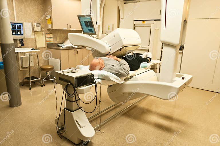 Patient Gamma Camera Bone Scan Stock Photo - Image of lying, camera ...