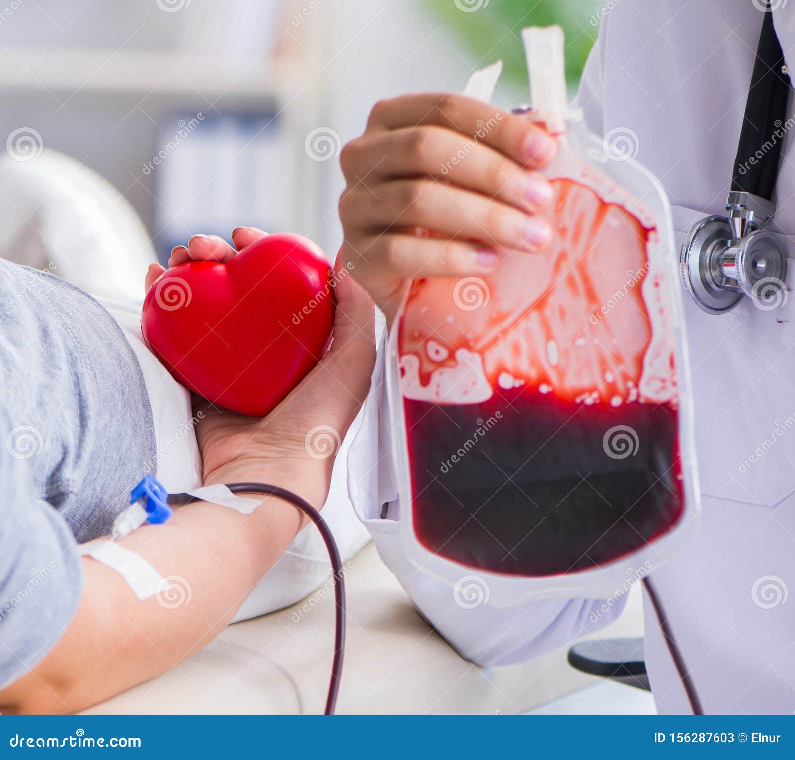 Patient Getting Blood Transfusion in Hospital Clinic Stock Image ...