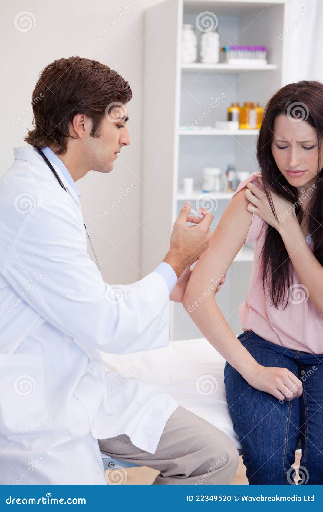 Patient Getting an Injection by Male Doctor Stock Photo - Image of ...