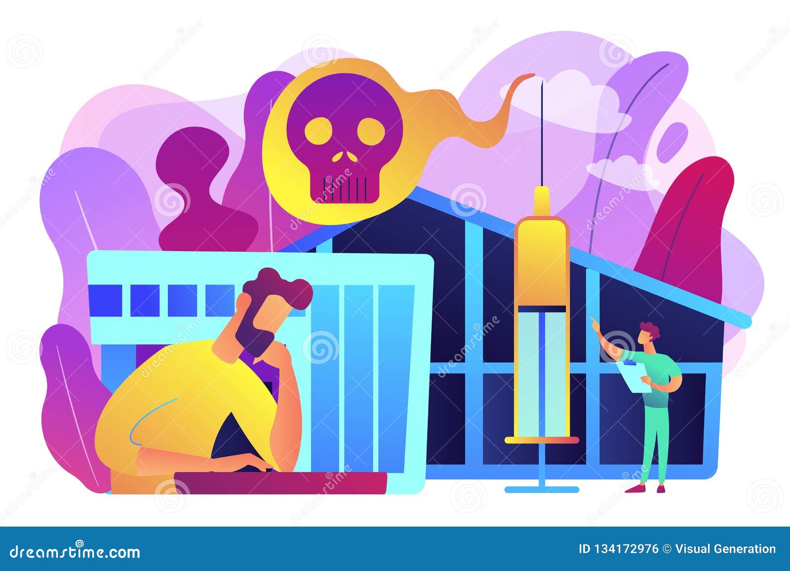 Drug Rehab Center Concept Vector Illustration Stock Vector