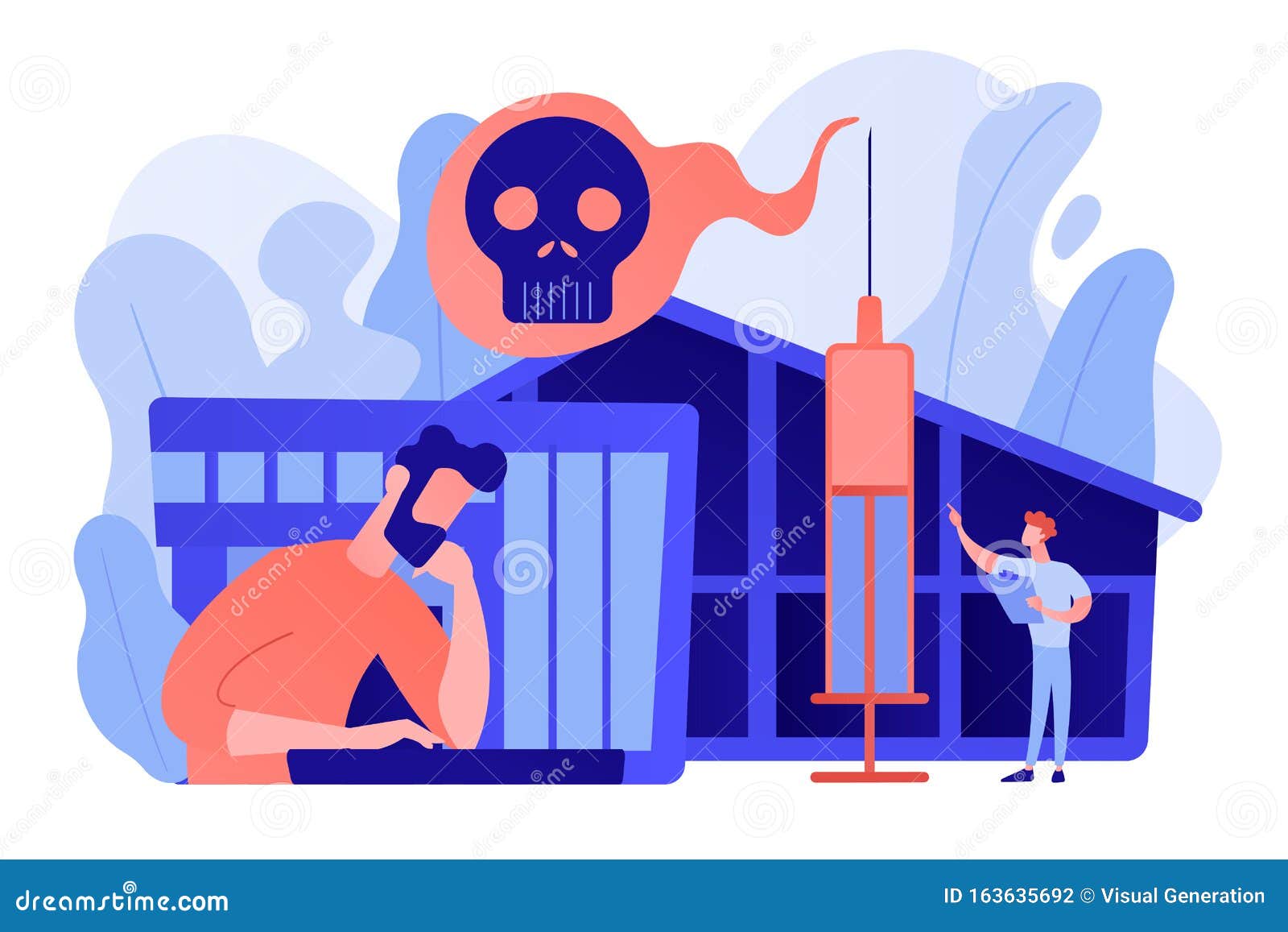 Drug Rehab Center Concept Vector Illustration Stock Vector