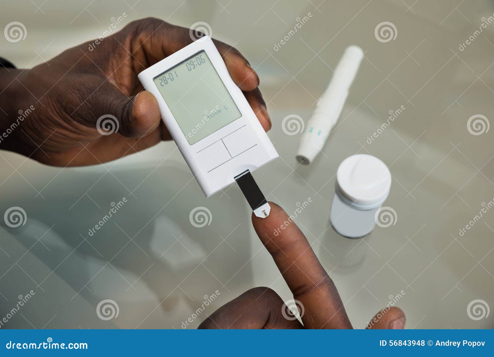 Patient Hands with Glucometer Stock Photo - Image of digital, finger ...