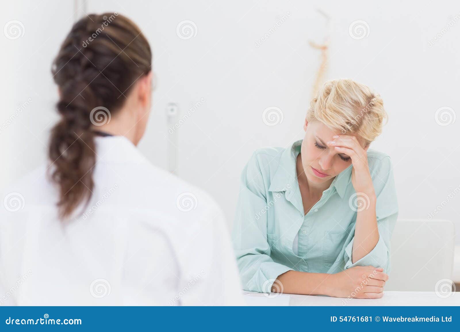Patient with Headache Visiting Doctor Stock Image - Image of explaining ...