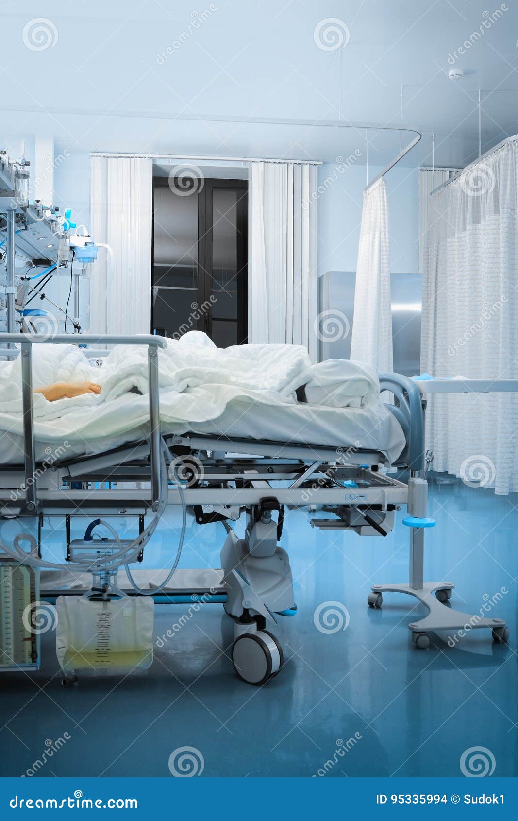 Patient in High-dependency Unit Stock Photo - Image of curtain, nursing ...