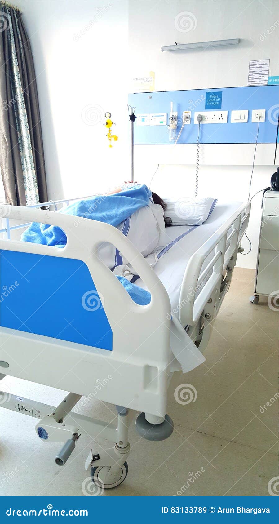 Patient in Hospital bed stock image. Image of save, female - 83133789