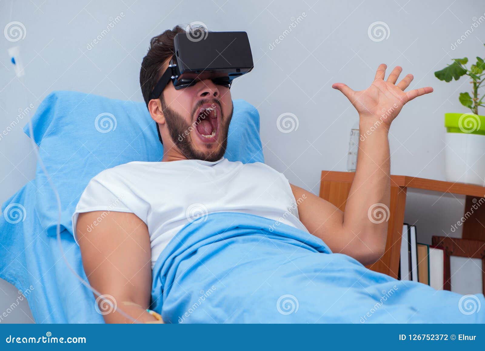The Patient in the Hospital with Vr Glasses Headset Stock Photo - Image ...