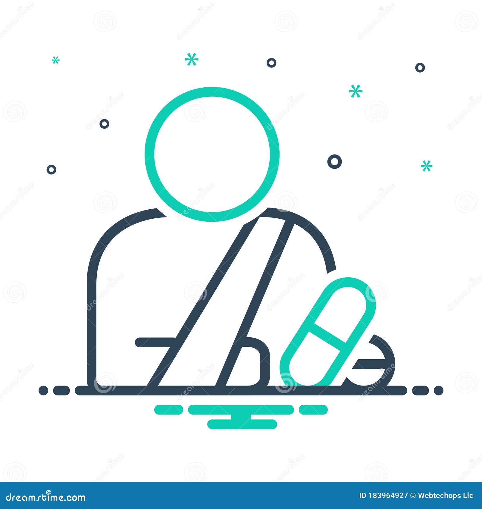 Mix Icon for Patient, Sick Person and Sufferer Stock Vector ...