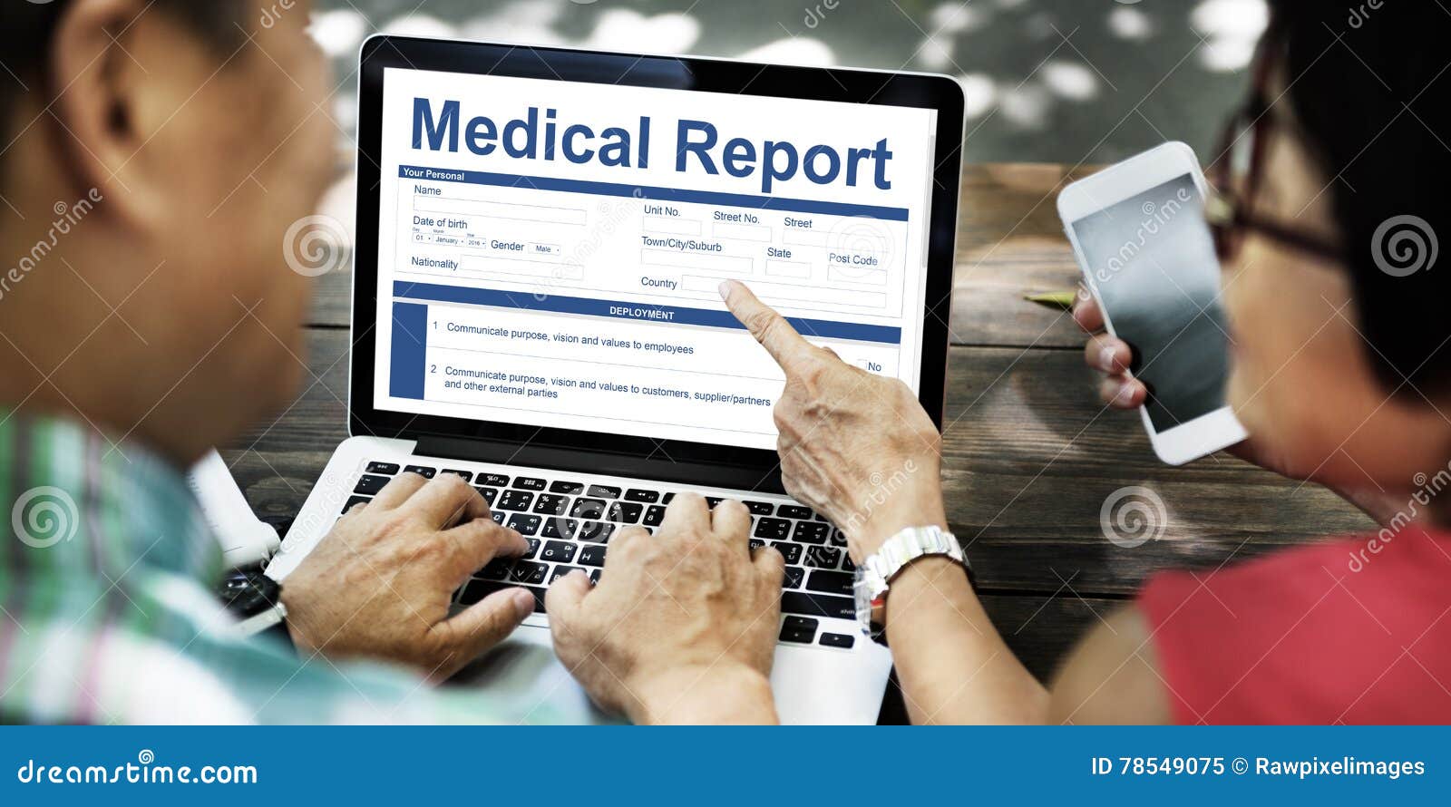 Patient Information Form Document Details Concept Stock Image - Image ...