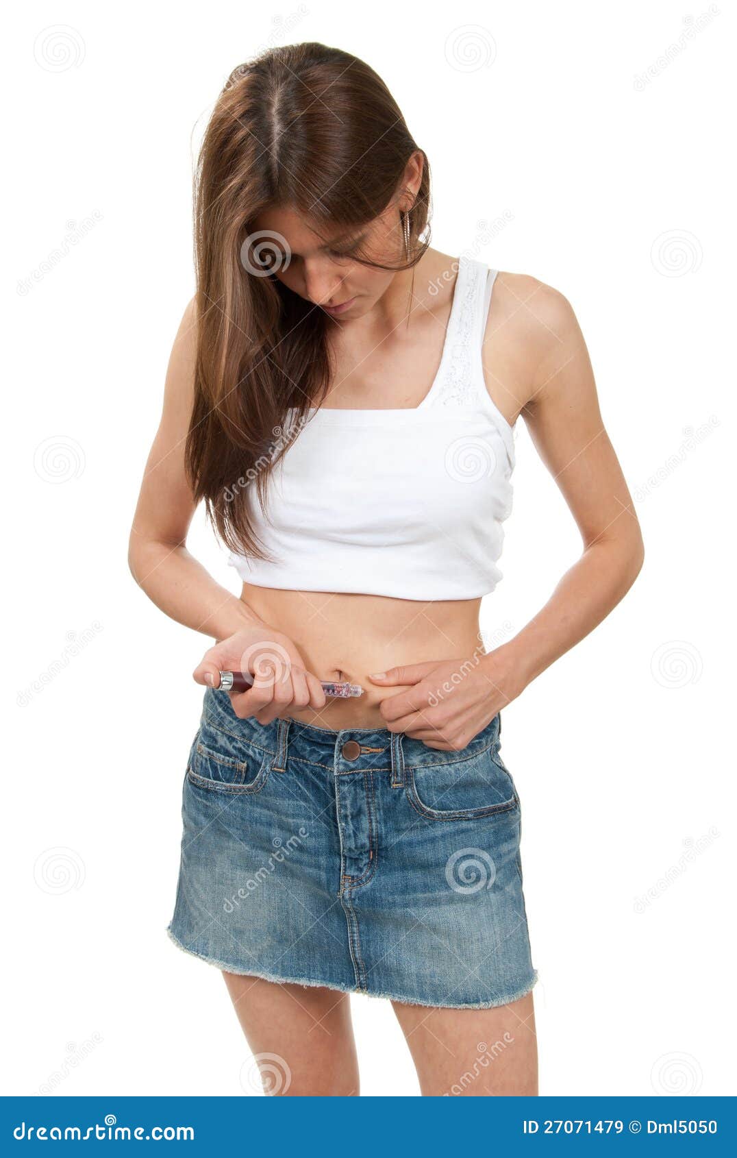 Patient Insulin Syringe Injection Stock Image - Image of oncology ...