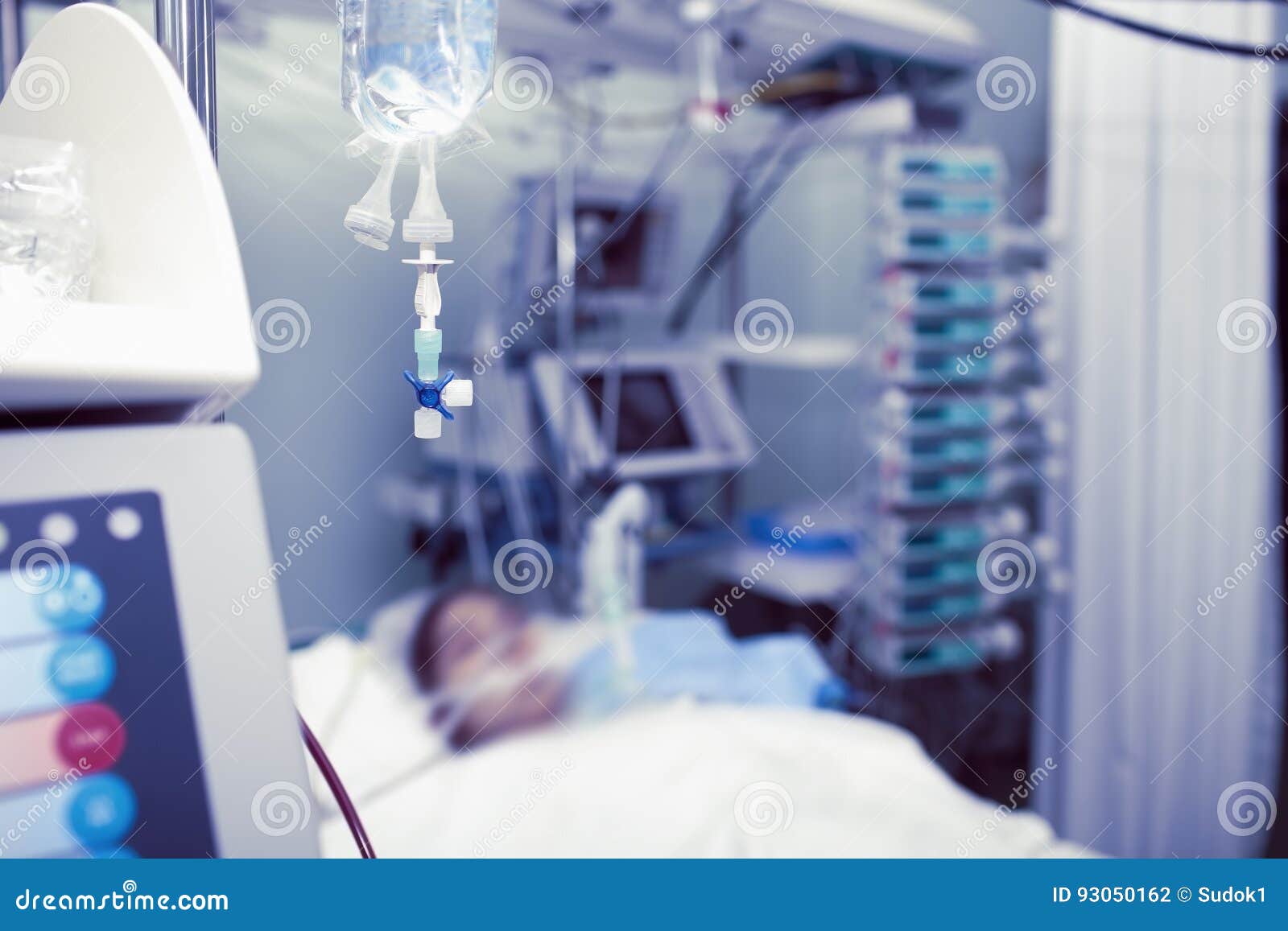 Patient in the Intensive Care Unit Stock Photo - Image of abstract ...