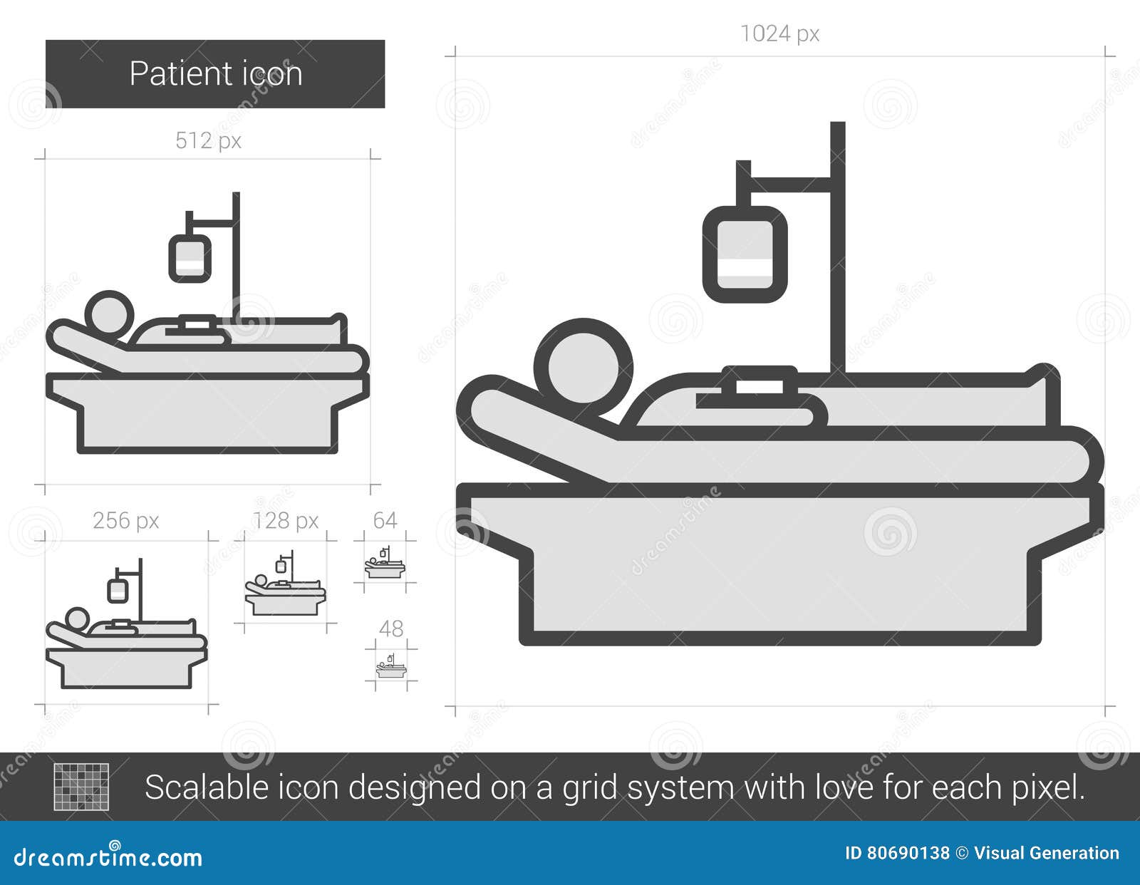 Patient line icon. stock vector. Illustration of care - 80690138