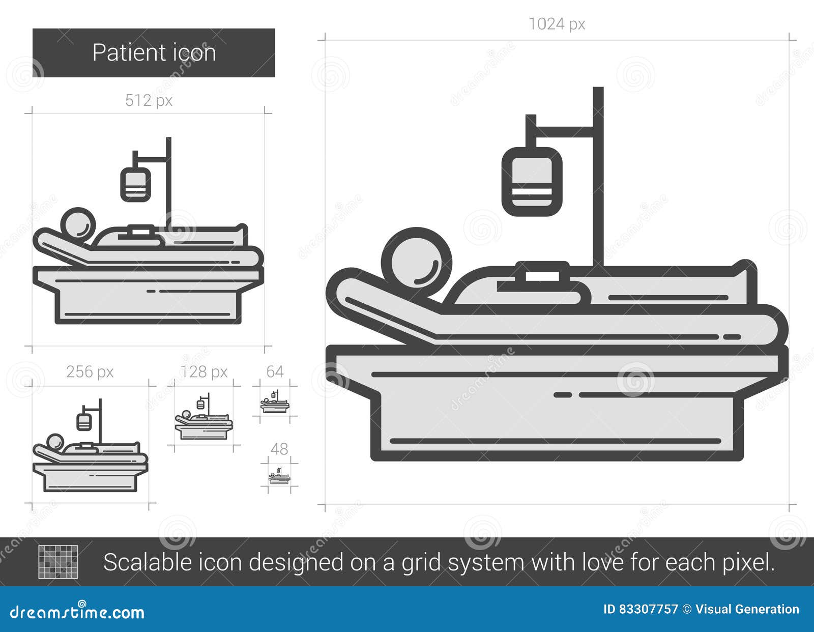Patient line icon. stock vector. Illustration of health - 83307757