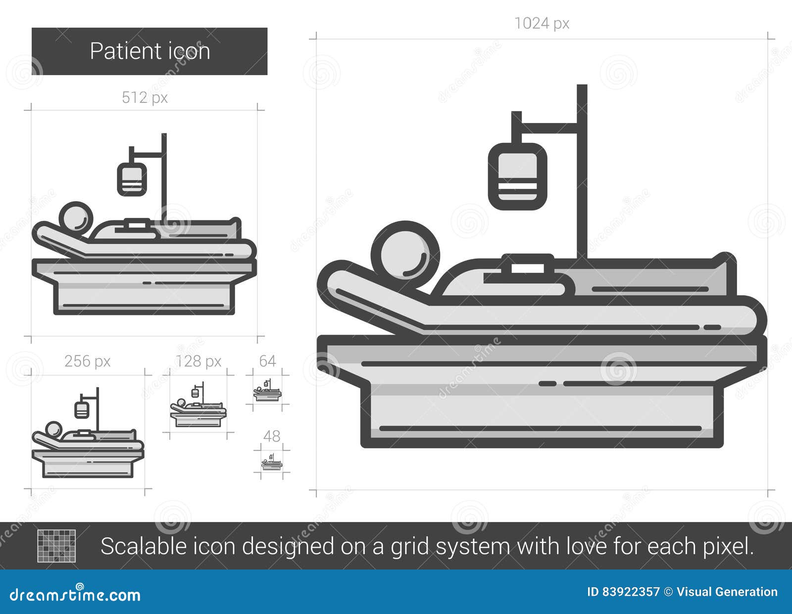 Patient line icon. stock vector. Illustration of hospital - 83922357