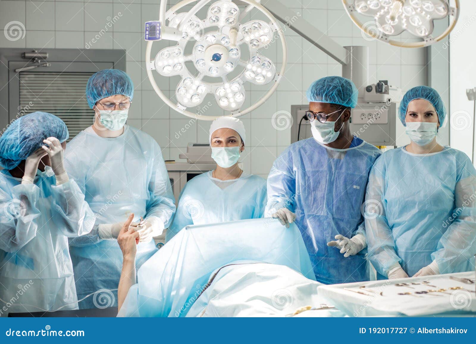 Patient Lying on the Bed Has Become Conscious after Anesthesia Stock ...