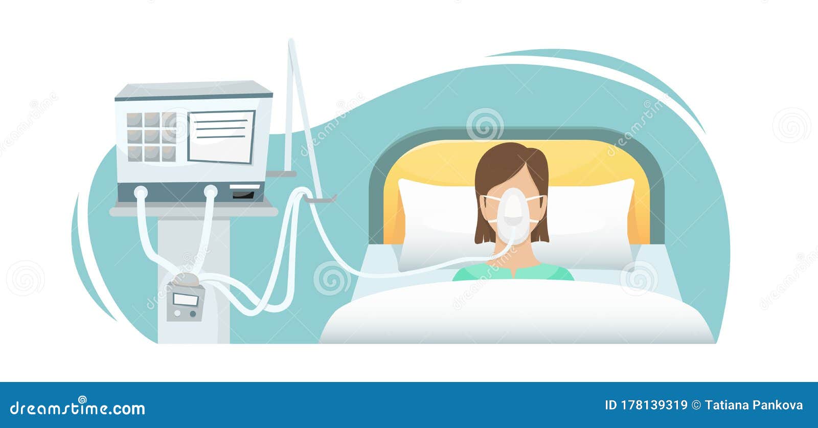 The Patient is Lying in the Hospital on a Ventilator. Fighting the ...