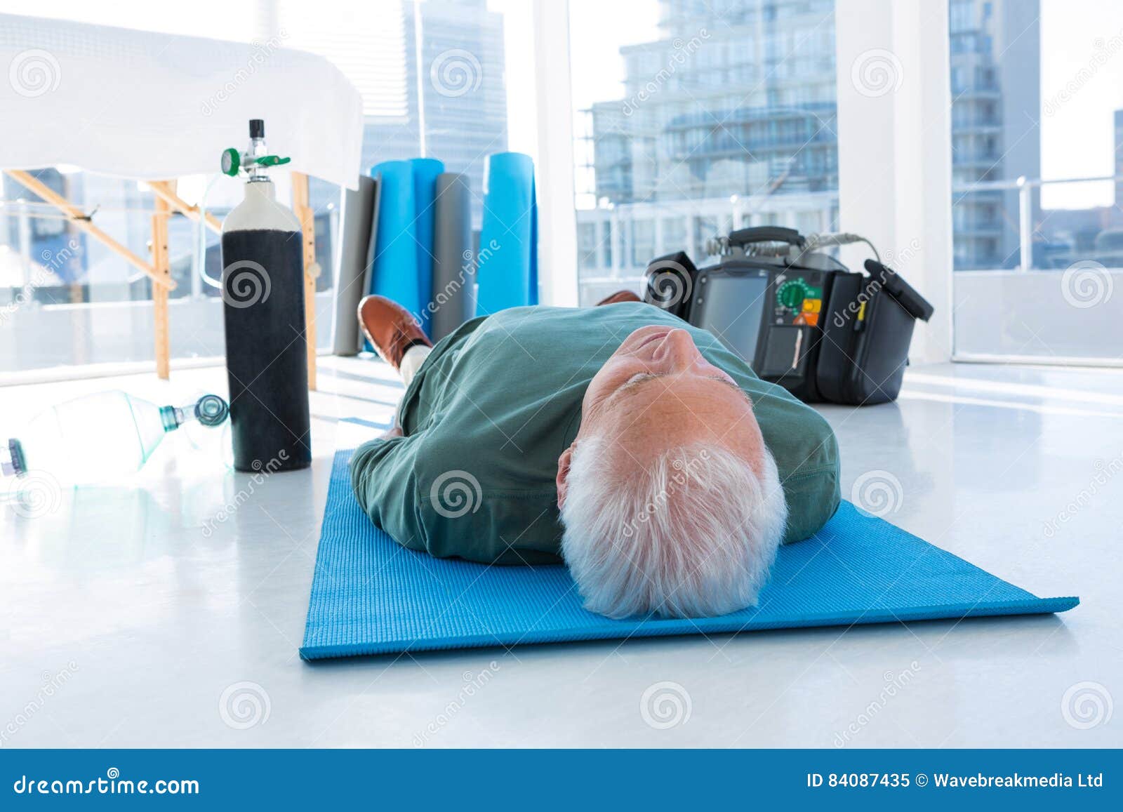 Patient Lying on the Mat for Resuscitation Treatment Stock Image ...