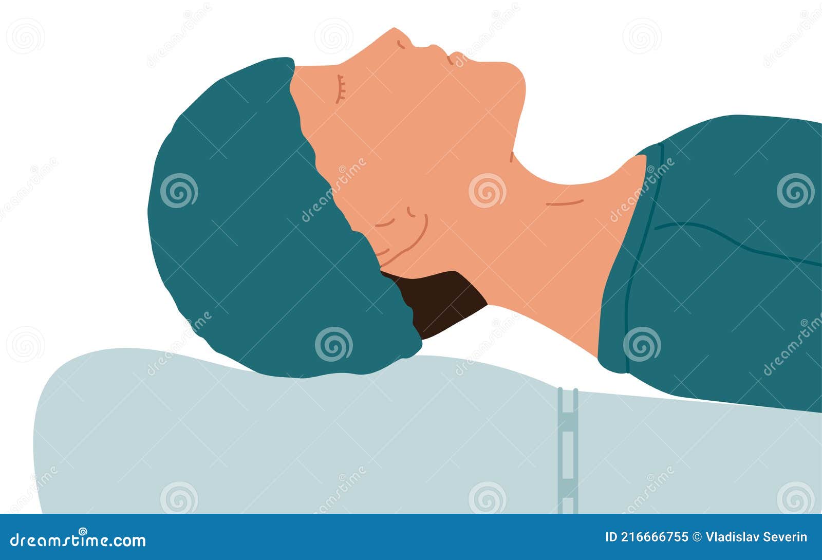 The Patient is Lying on the Operating Table Stock Vector - Illustration ...