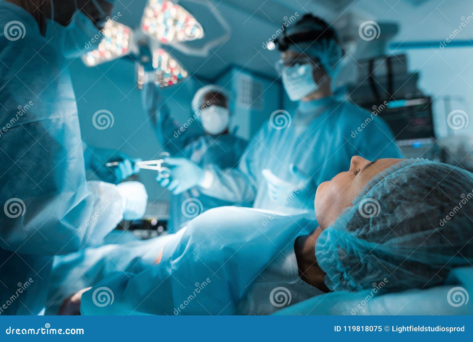 Patient Lying on Operating Table Stock Image - Image of health ...