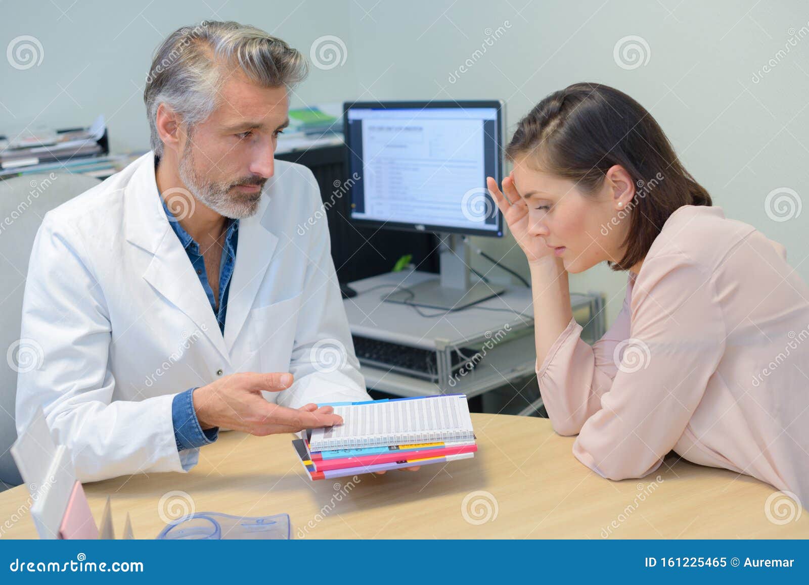 Patient making appointment stock image. Image of worried - 161225465