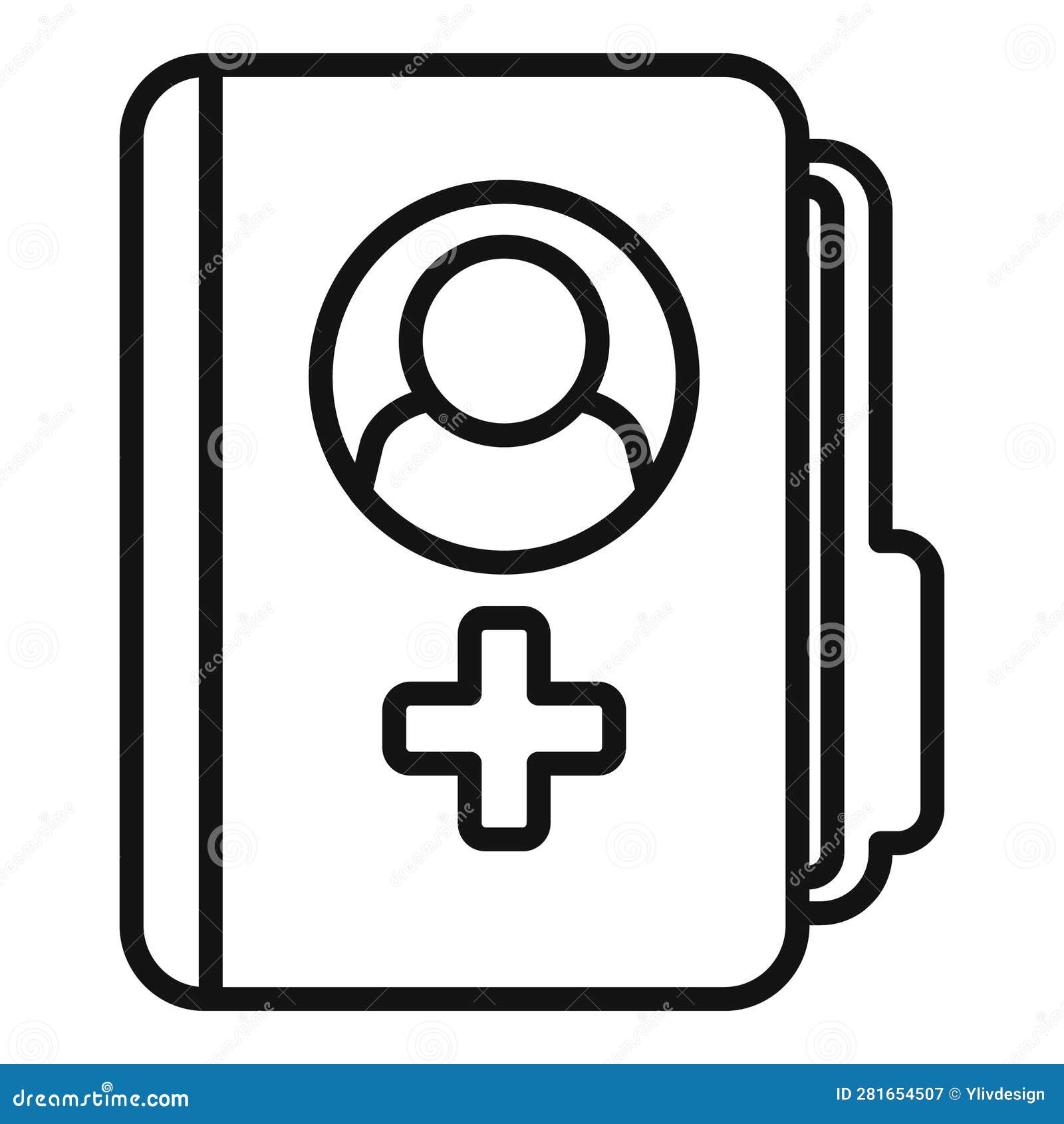 Patient Medical Folder Icon Outline Vector. Record Chart Stock ...