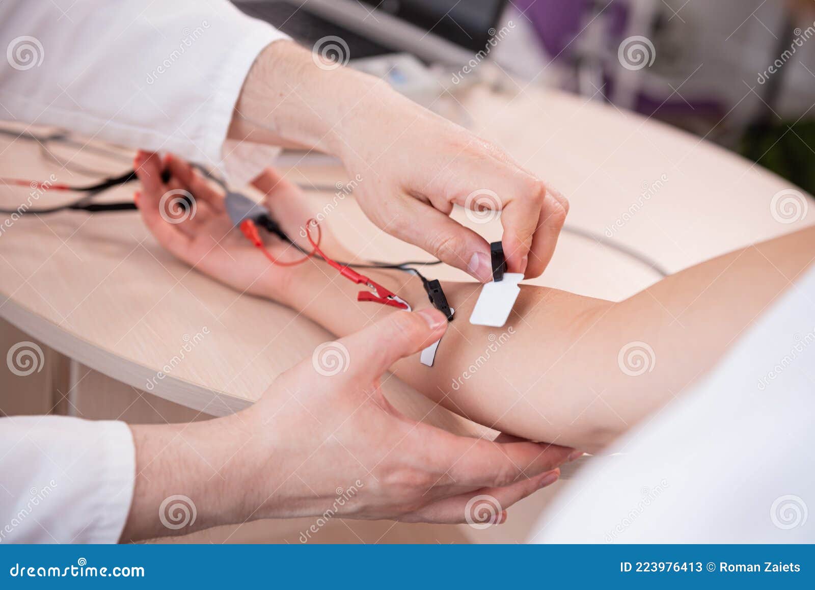 Patient Nerves Testing Using Electromyography At Medical Center Stock ...