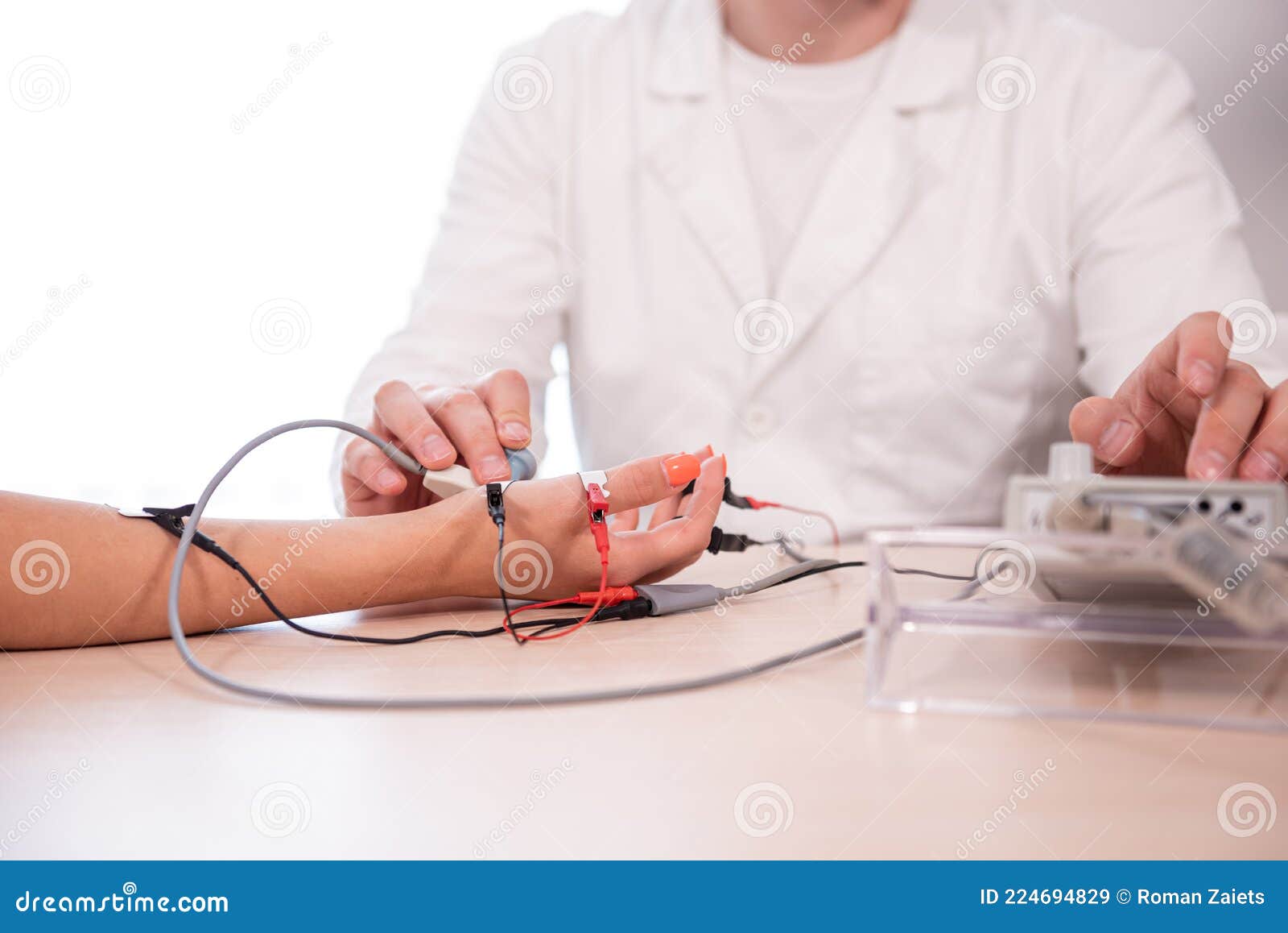Patient Nerves Testing Using Electromyography at Medical Center Stock ...