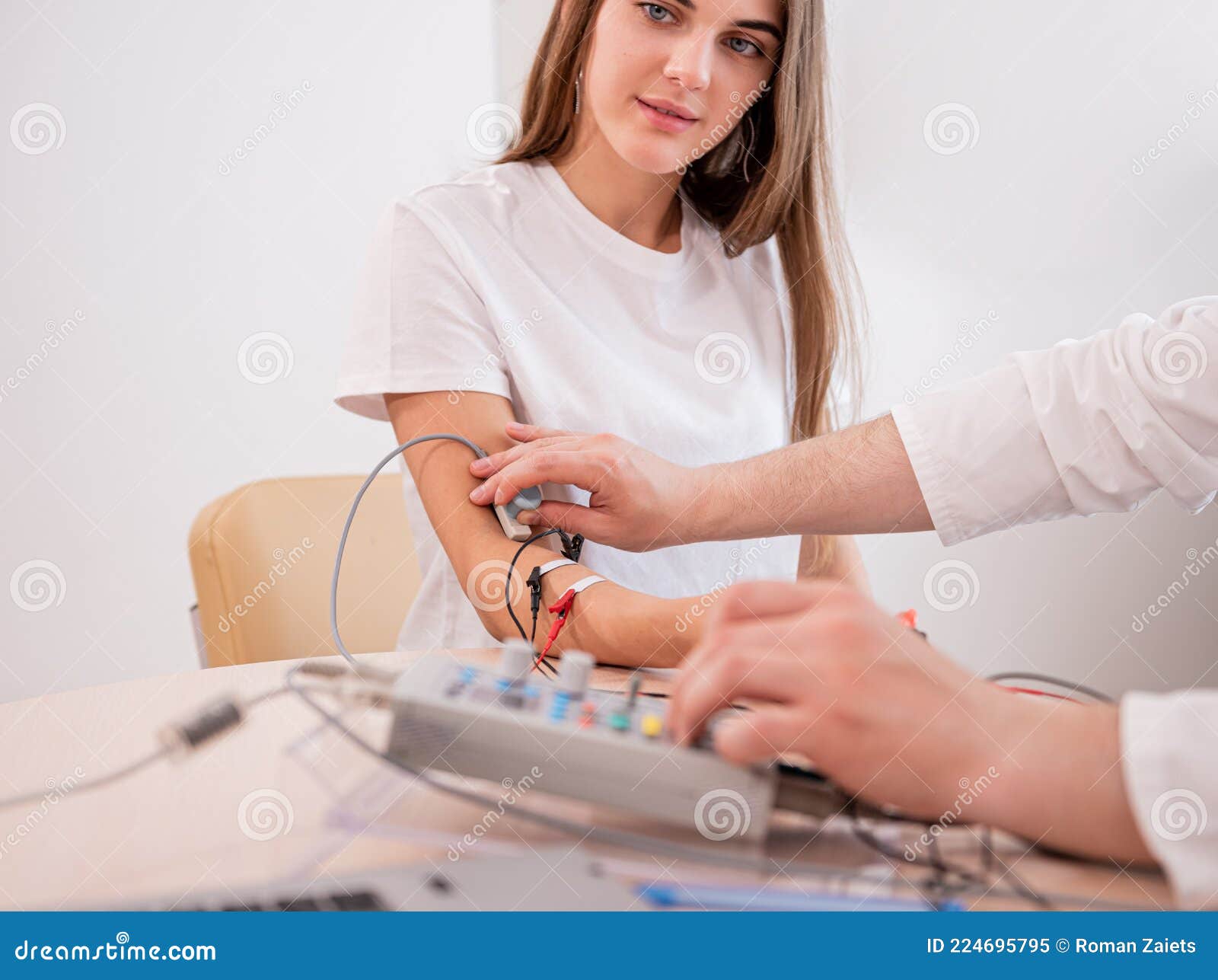 Patient Nerves Testing Using Electromyography at Medical Center Stock ...