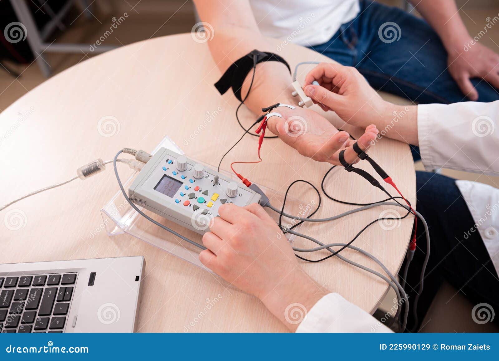 Patient Nerves Testing Using Electromyography at Medical Center Stock ...