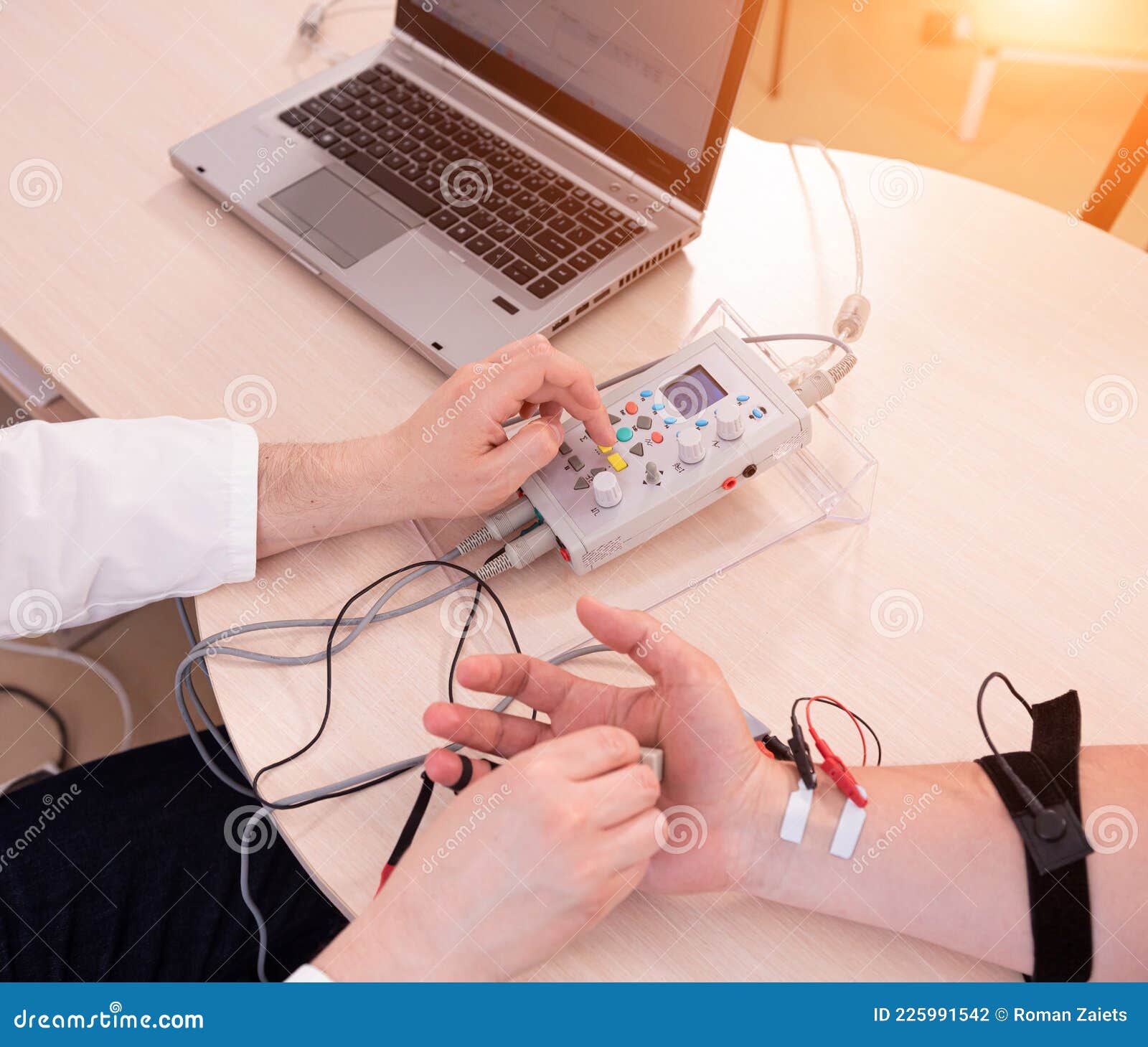Patient Nerves Testing Using Electromyography at Medical Center Stock ...
